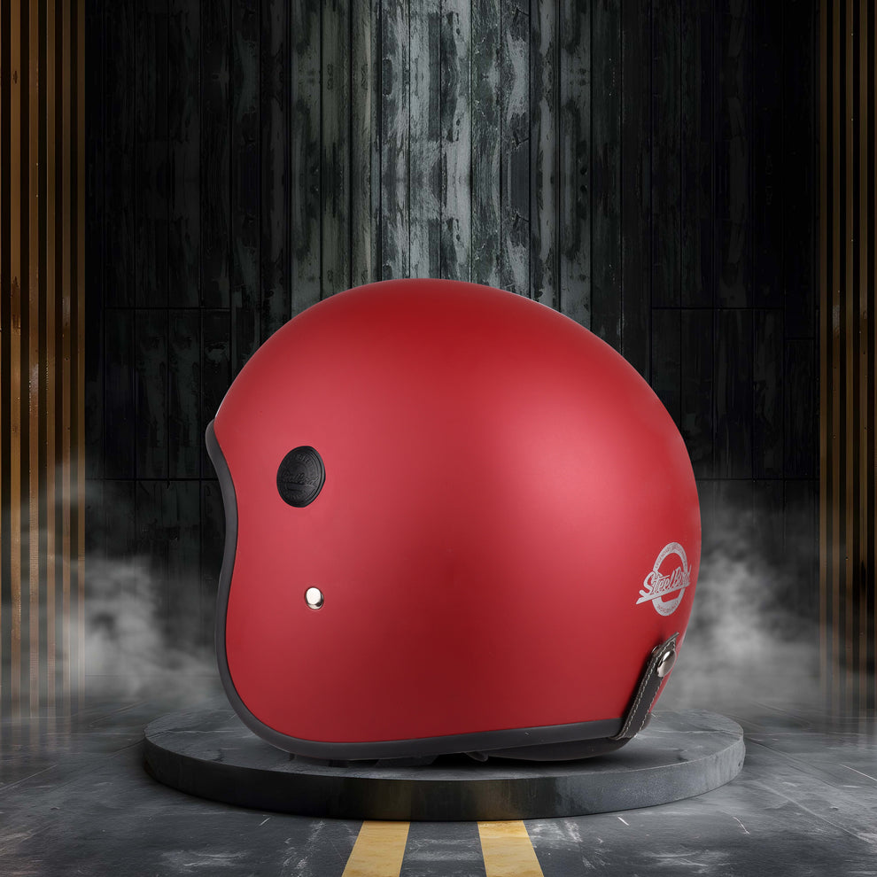 Steelbird SBH-55 Retro ISI Certified Open Face Helmet for Men and Wome ...