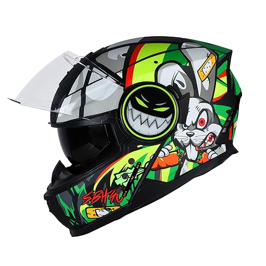 Steelbird Crazy Doe Bluetooth Full Face ISI Certified Motorcycling Hel ...